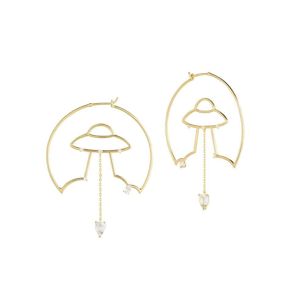 RUIFIER Cosmo Spaceship Hoop Earrings | The Jewellery Room