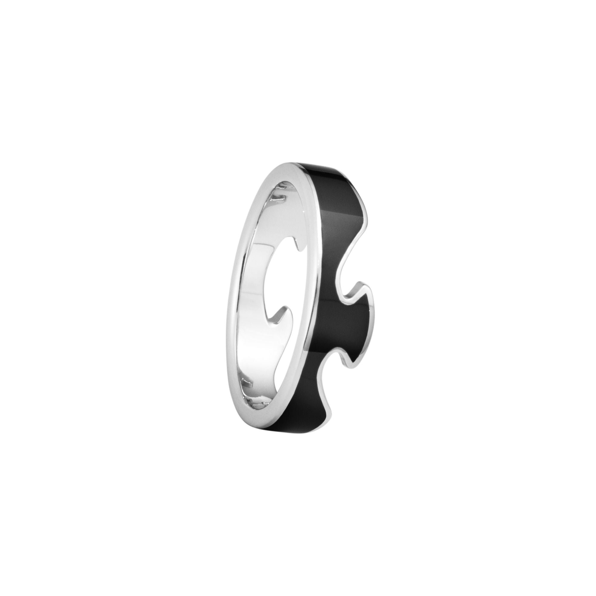 Georg Jensen Fusion 18K Whitegold End Ring w. Black HyCeram – The ...