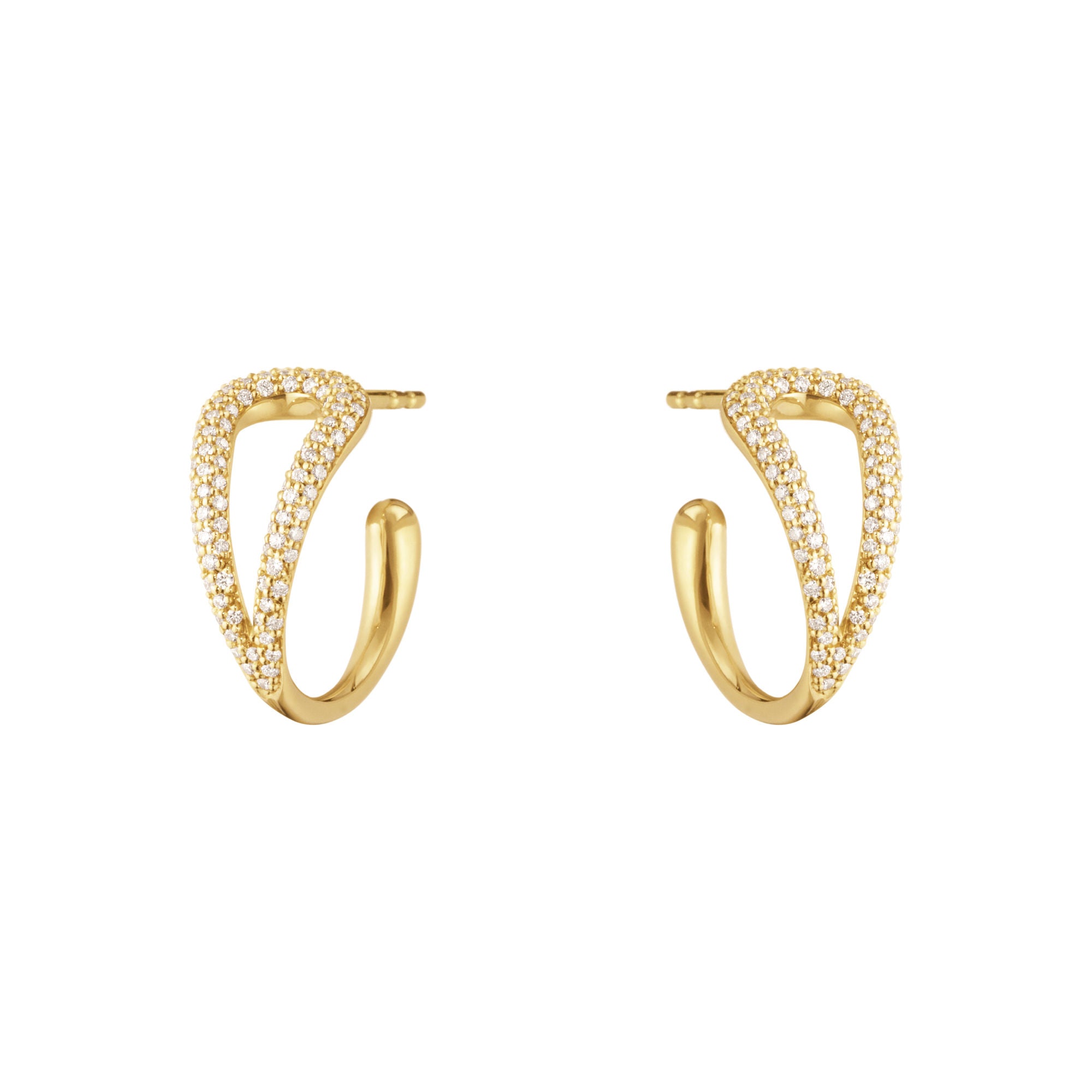 Mercy Swirl 18K Gold Hoops w. Diamonds – The Jewellery Room