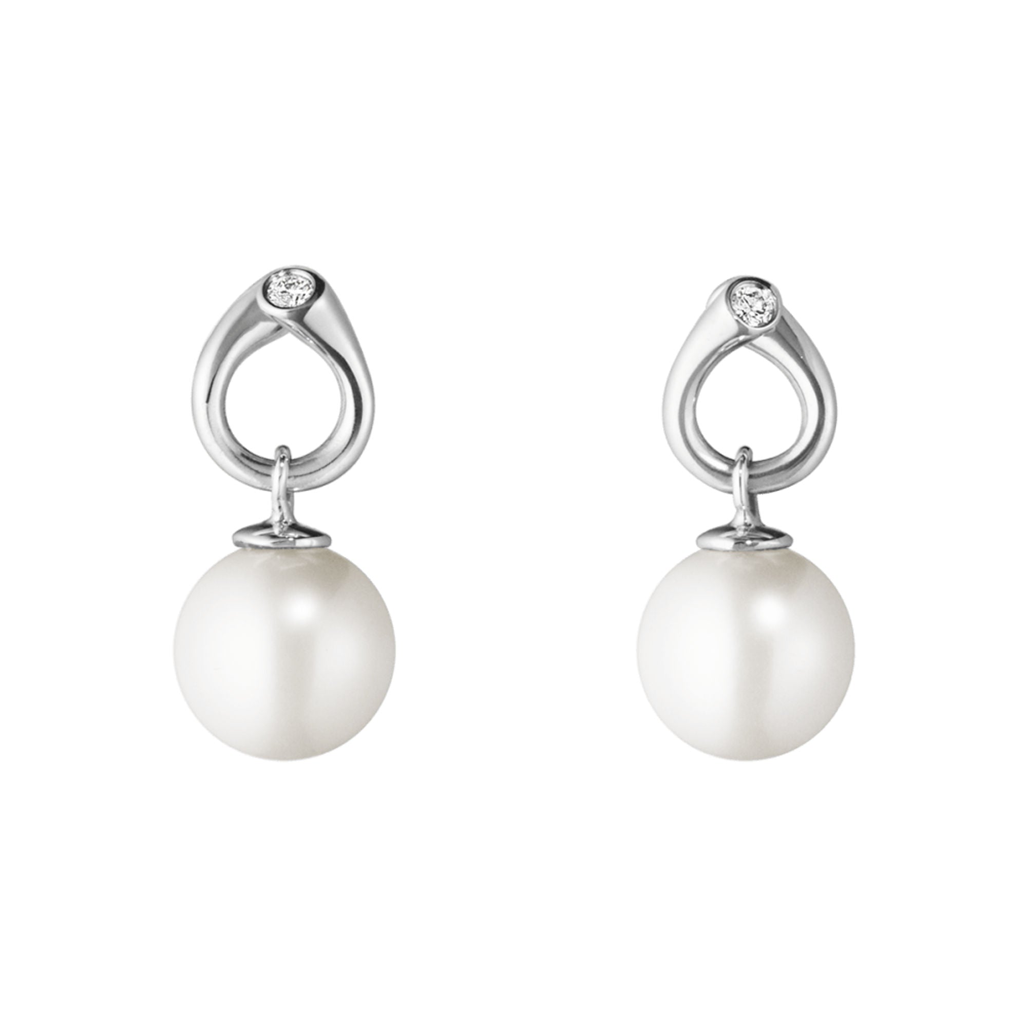 Georg Jensen Magic 18K White Gold Earrings w. Pearls – The Jewellery Room