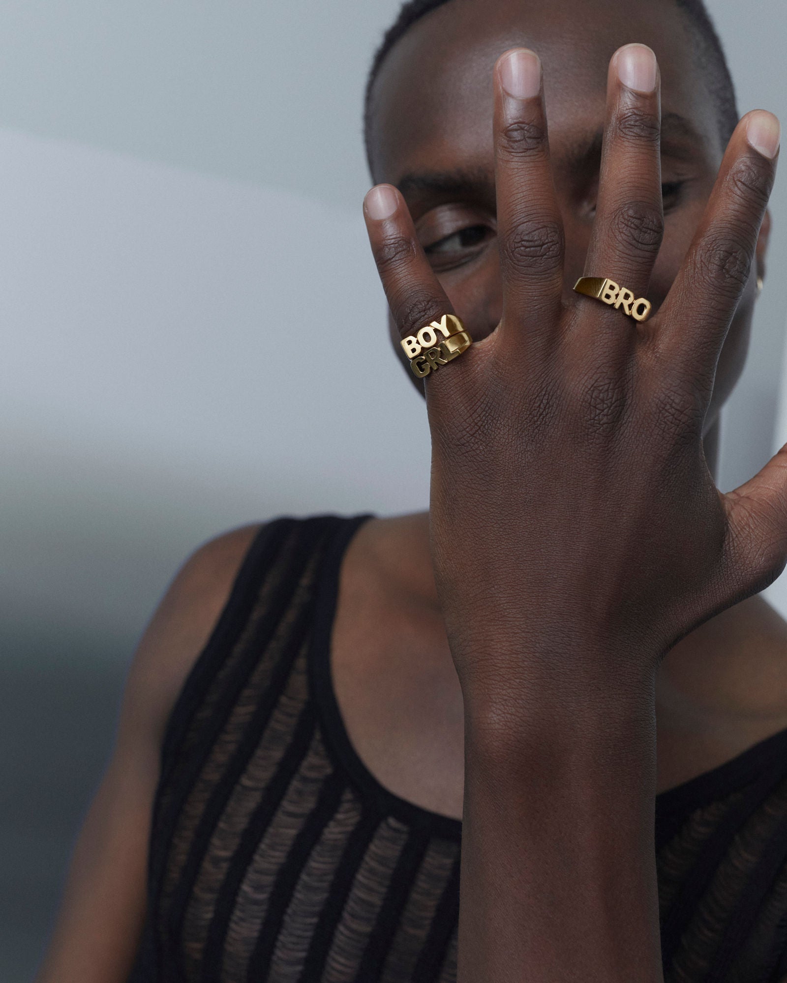 Maria Black Bro Gold Plated Ring | The Jewellery Room