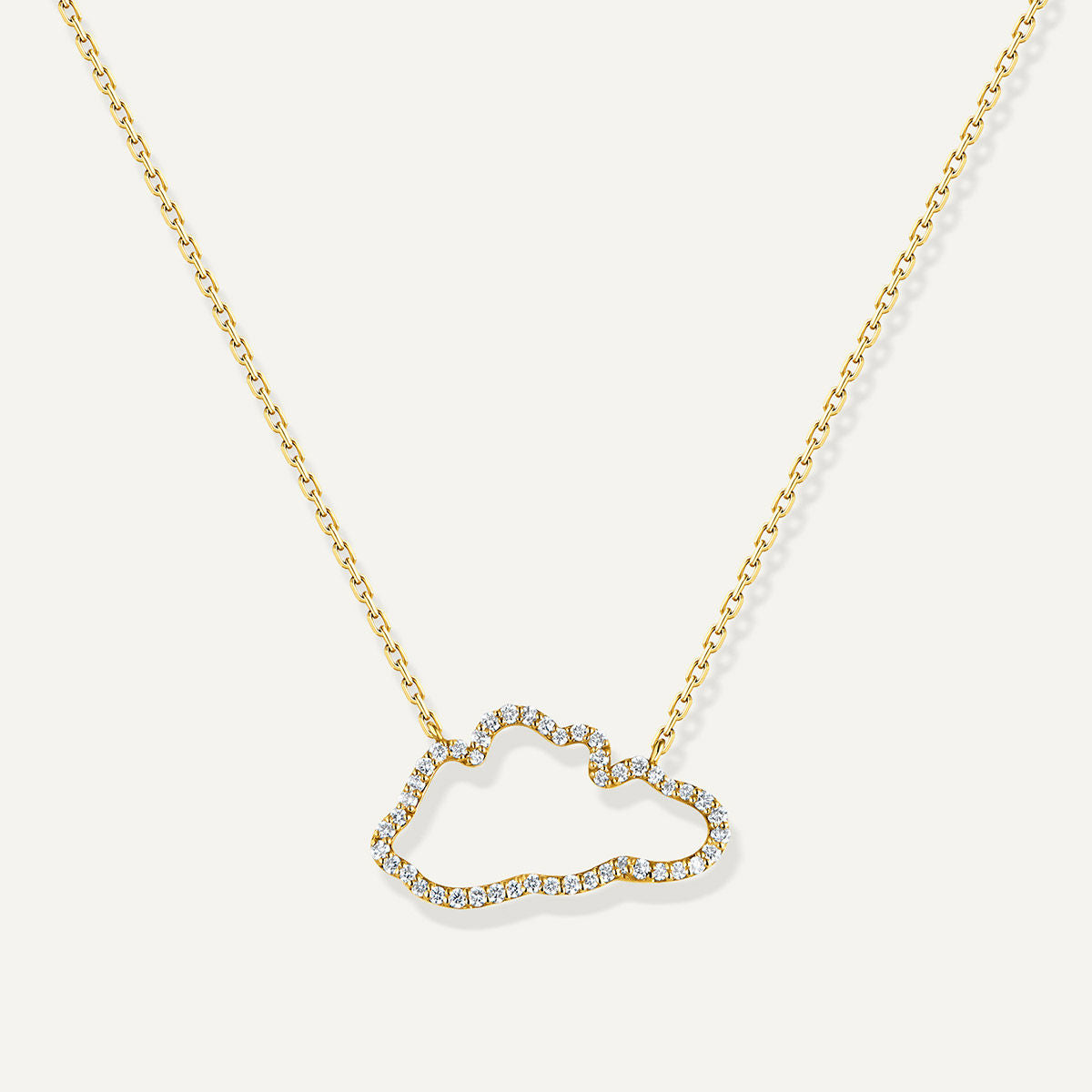 D'NOUR Dubai Allusia Love Accented 18K Gold Necklace w. Diamonds – The ...