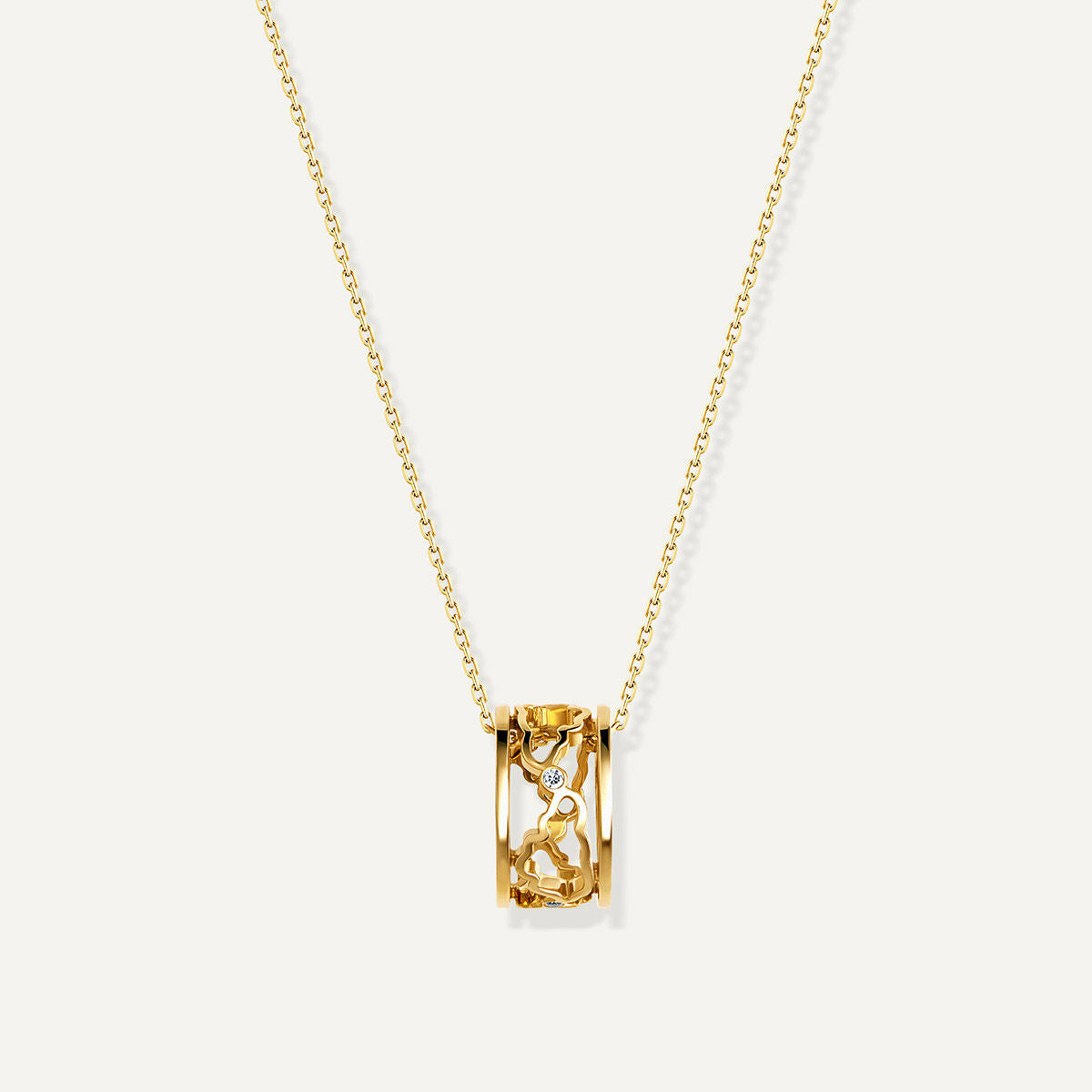 D'NOUR Dubai Allusia Love Band 18K Gold Necklace w. Diamonds – The ...