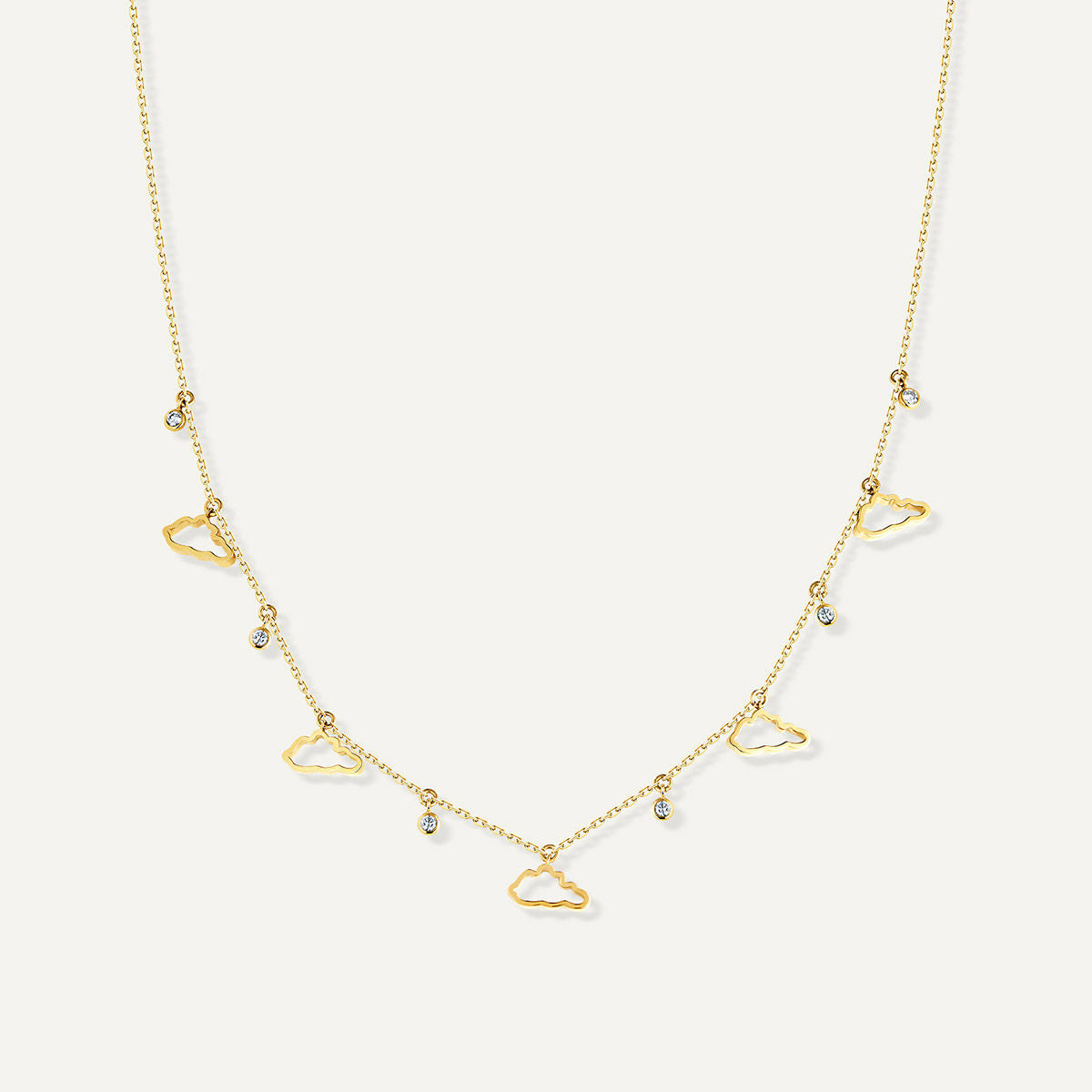 D'NOUR Dubai Allusia Love Five 18K Gold Necklace w. Diamonds – The ...