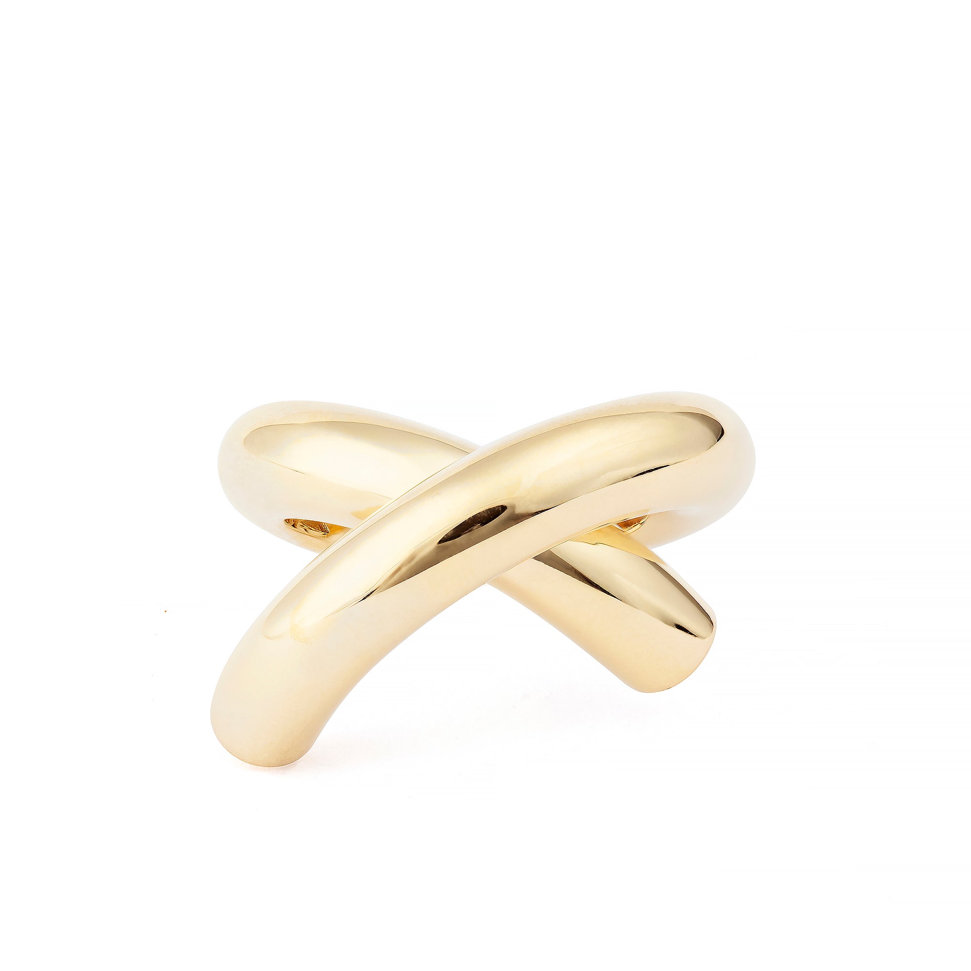 Engelbert Cross Loop Plain 18K Gold Ring | The Jewellery Room