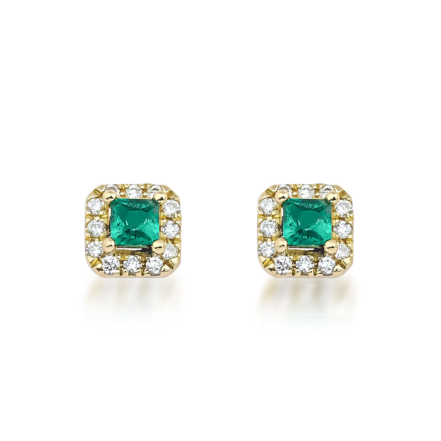 GFG Jewelry Fortuna Verde 18K Gold Studs w. Emeralds & Diamonds – The ...