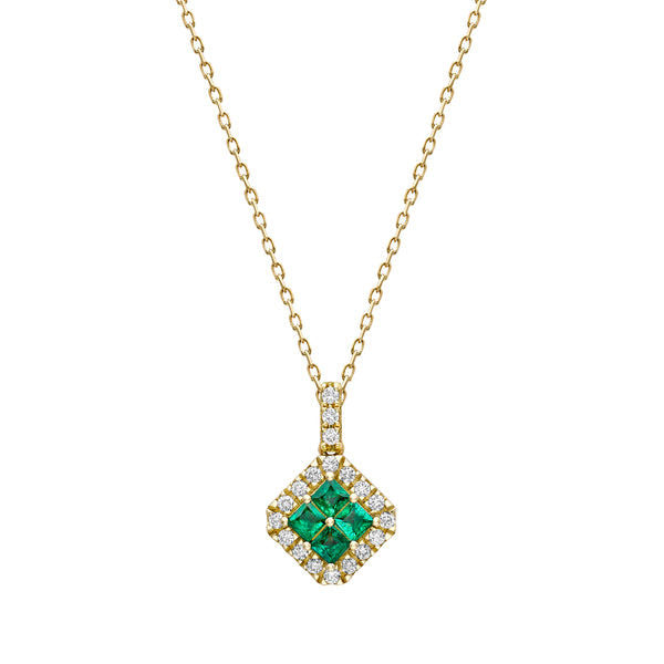 GFG Jewelry Fortuna Verde 18K Gold Necklace w. Emeralds & Diamonds ...