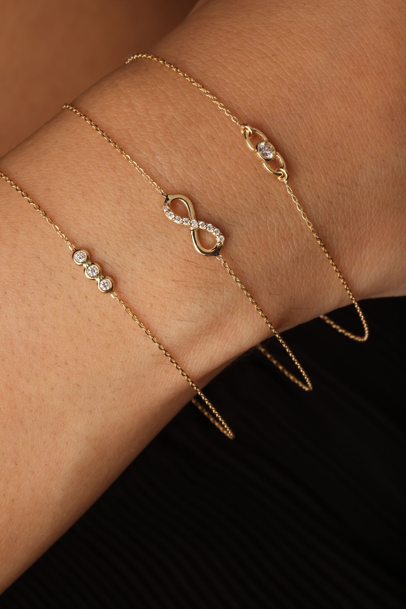 Alexa Fine Jewelry Infinity 18K Gold Bracelet w. Diamonds – The ...