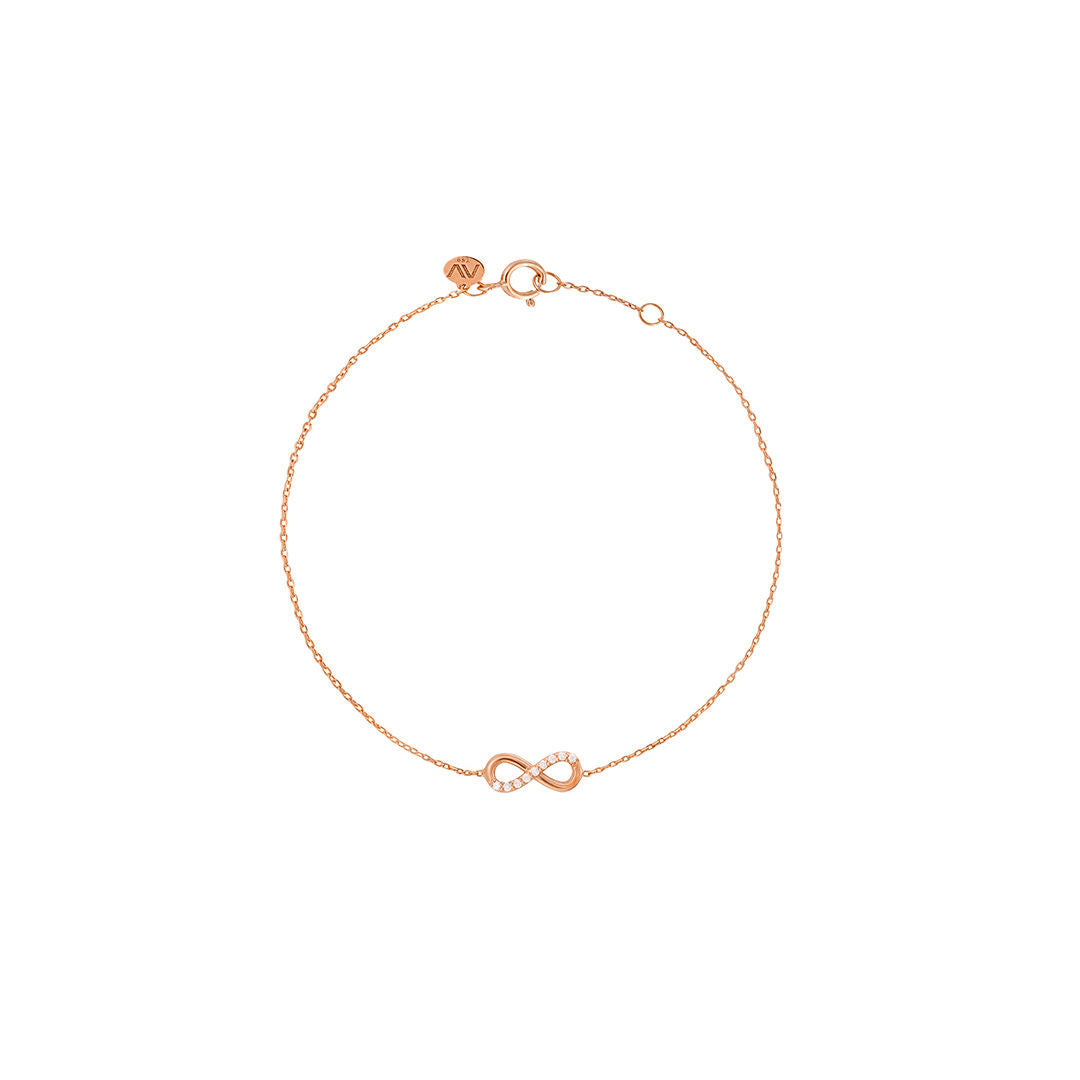 Alexa Fine Jewelry Infinity 18K Rosegold Bracelet w. Diamonds – The ...