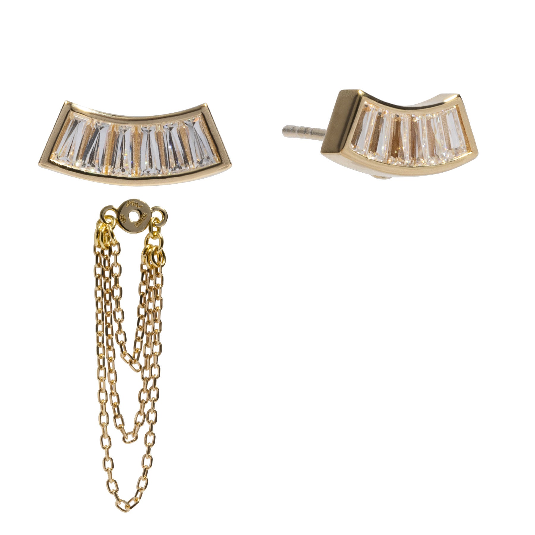 MyOh Jewelry Irida & Onda Luminosa 18K Gold Plated Earrings w ...
