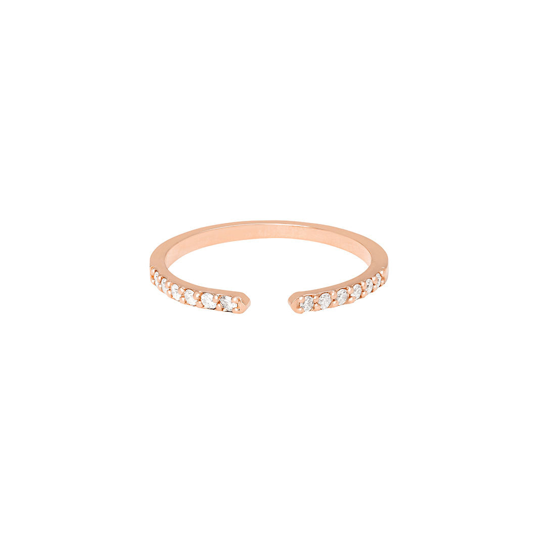 Alexa Fine Jewelry Open Pave 18K Rosegold Ring w. Diamonds – The ...