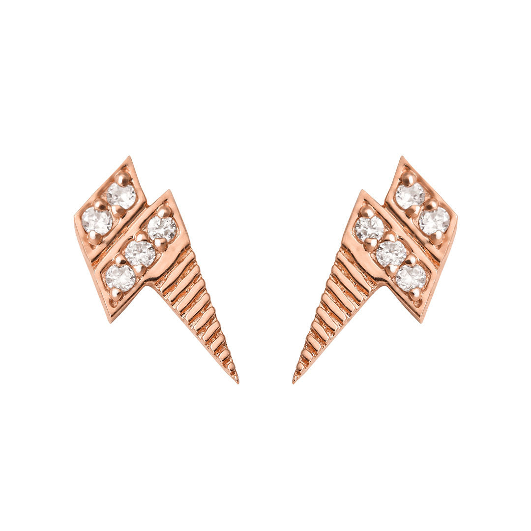 Alexa Fine Jewelry Roaring Thunder 18K Rosegold Stud w. Diamond – The ...