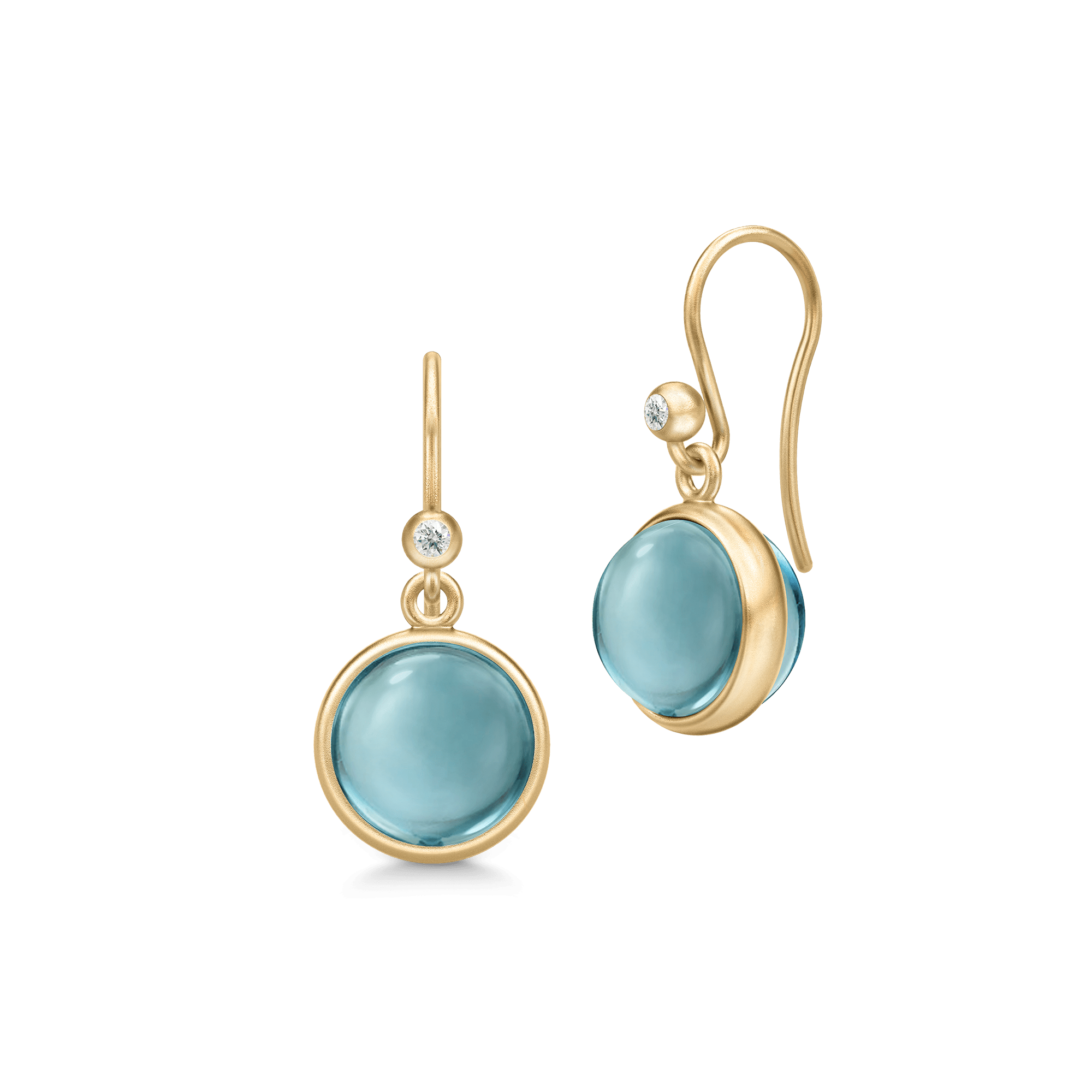 Julie Sandlau Prime 14K Gold Earrings w. Aqua Blue Quartz – The ...