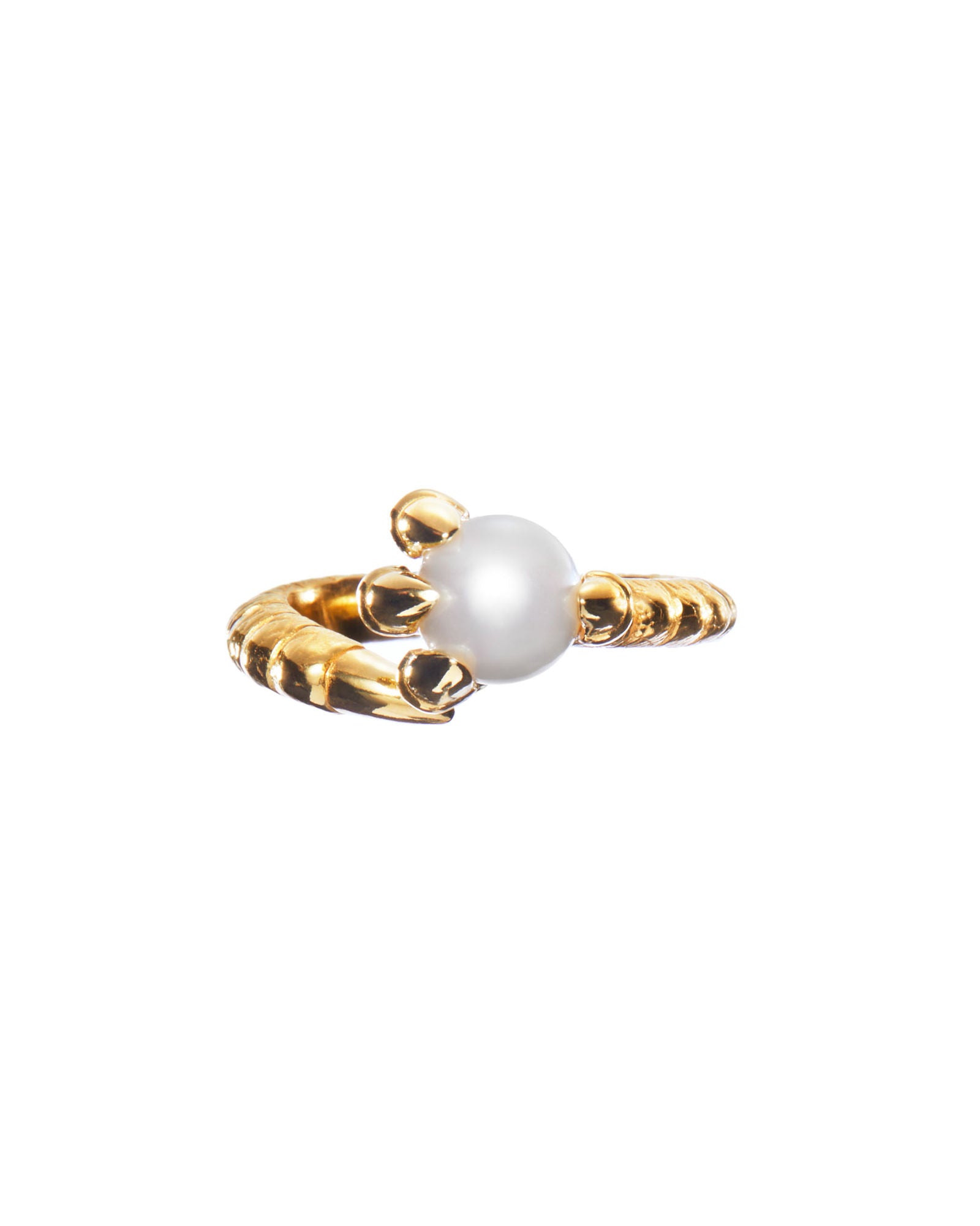 Maria Nilsdotter Claw Gold Plated Ring w. Pearl – The Jewellery Room