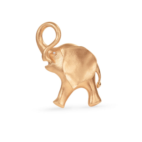 Ole Lynggaard Elephant 18K Gold Brooch w. Diamond The Jewellery Room