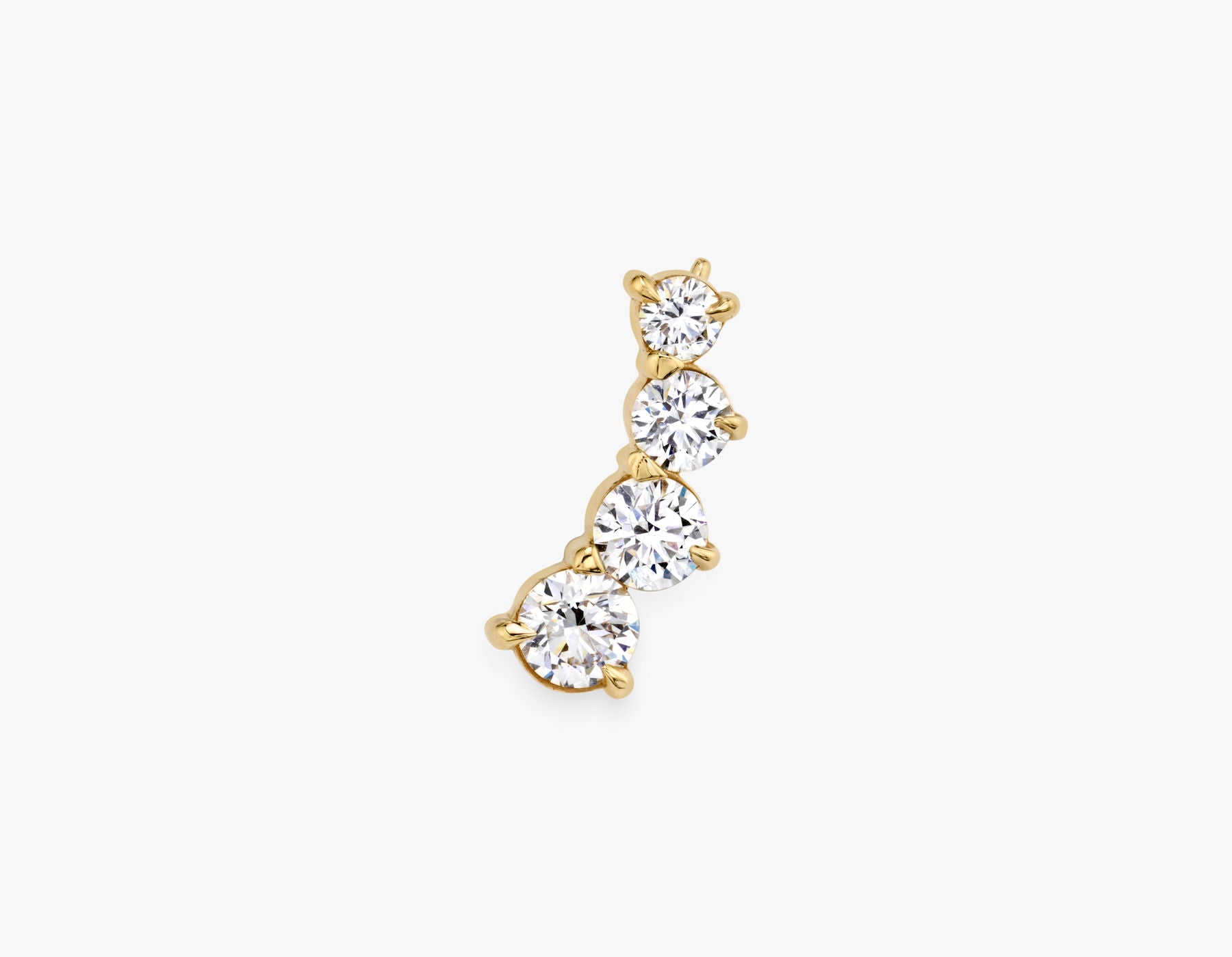 VRAI Brilliant Round 4-Stone Arc 14K Gold Earring w. Lab-Grown Diamonds ...