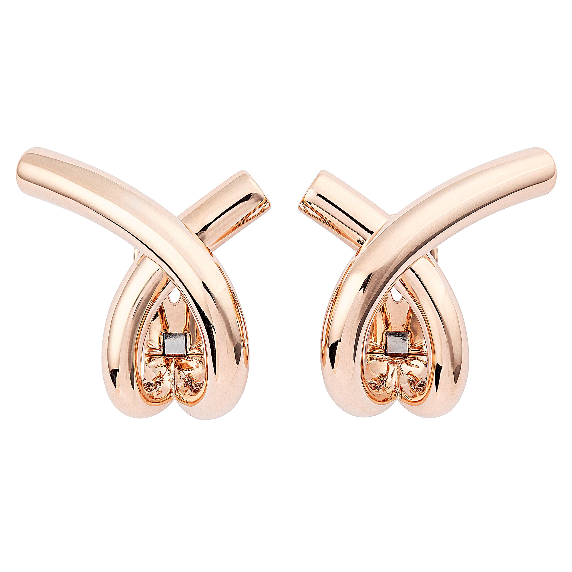 Engelbert Cross Loop Plain 18K Rosegold Hoops – The Jewellery Room