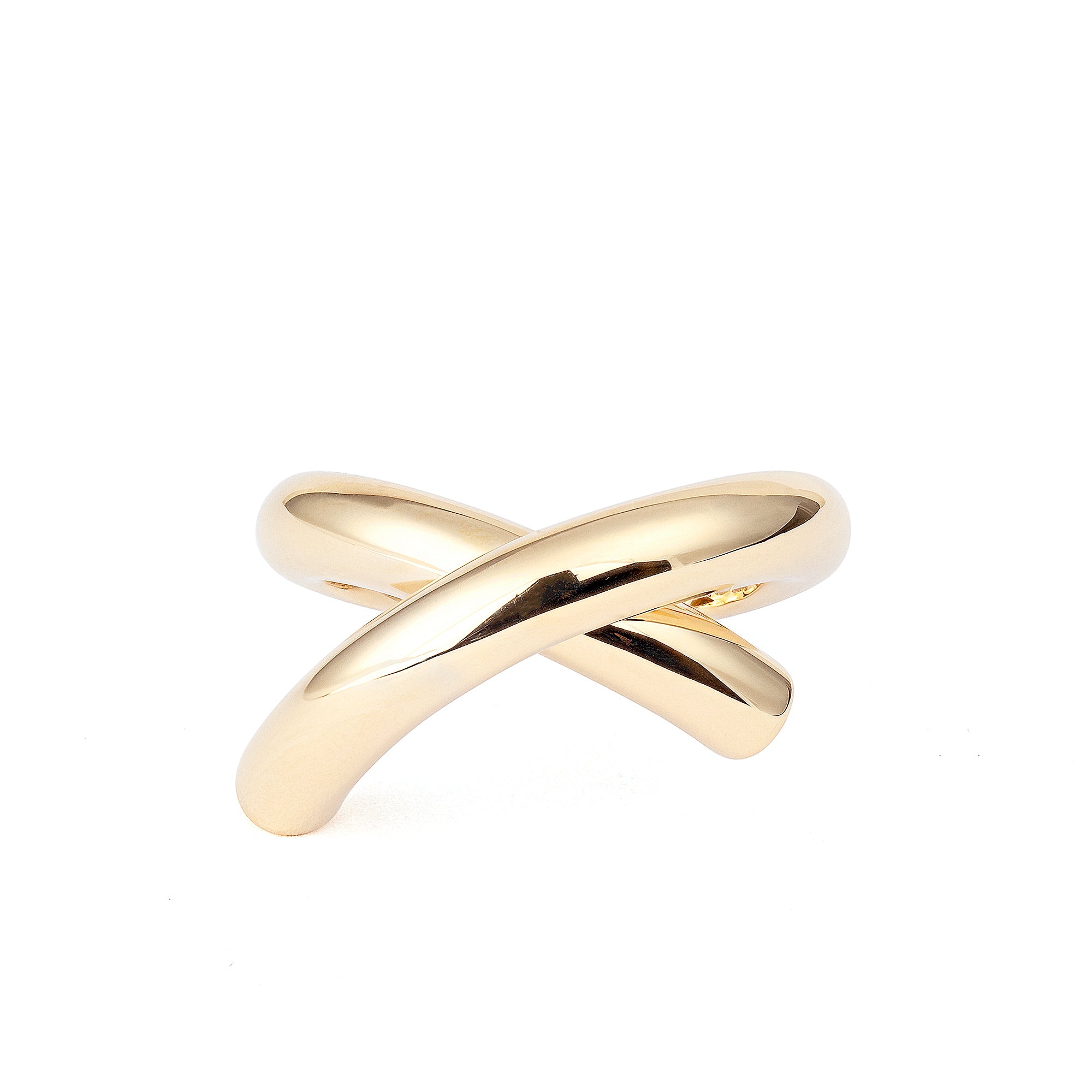 Engelbert Cross Loop Plain Mid Size 18K Gold Ring – The Jewellery Room