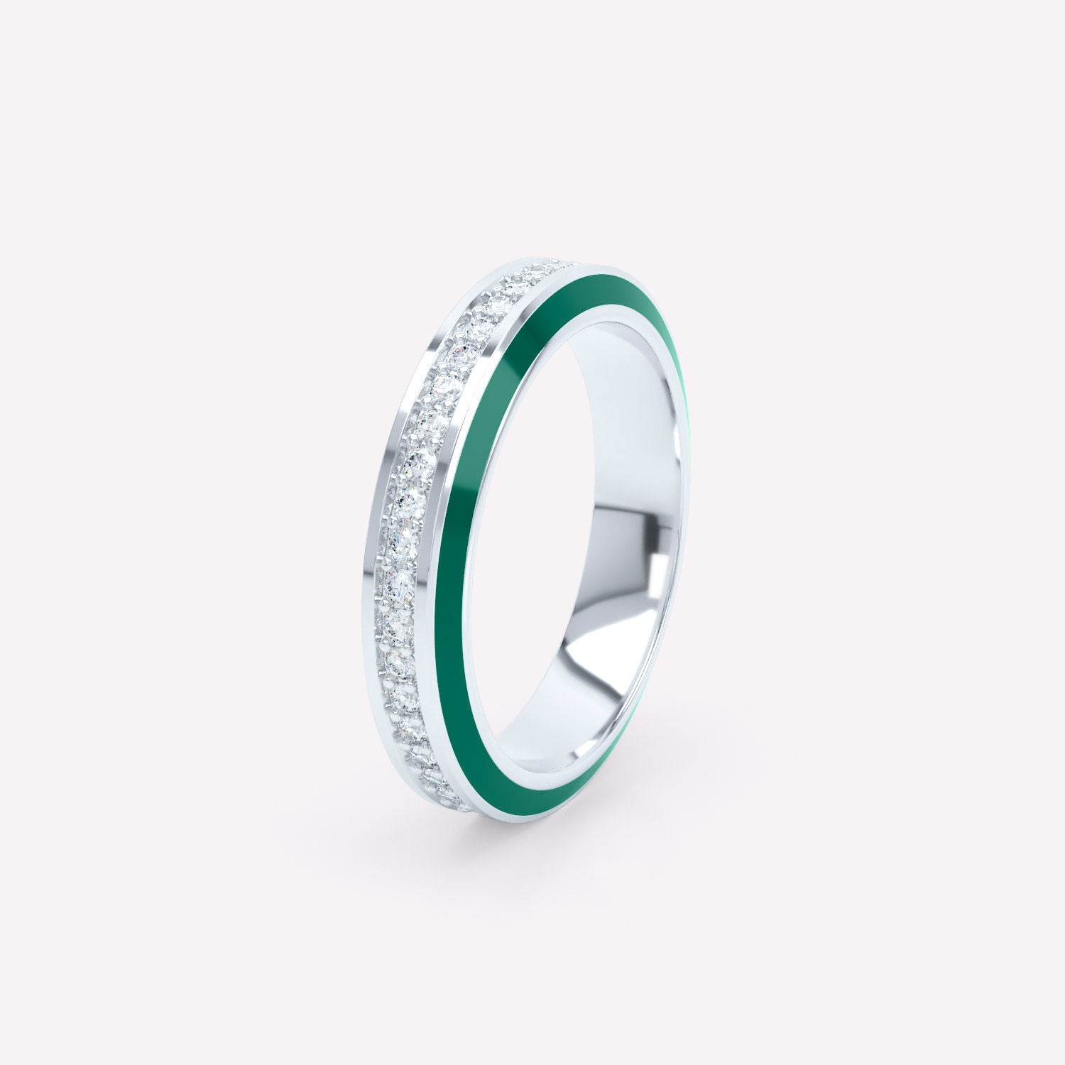 LOEV Eternity Green 4mm 18K Whitegold Ring w. Lab-Grown Diamonds – The ...