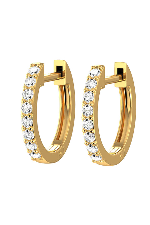Medium Line Hoops aus 18K Gold I Labor Diamanten