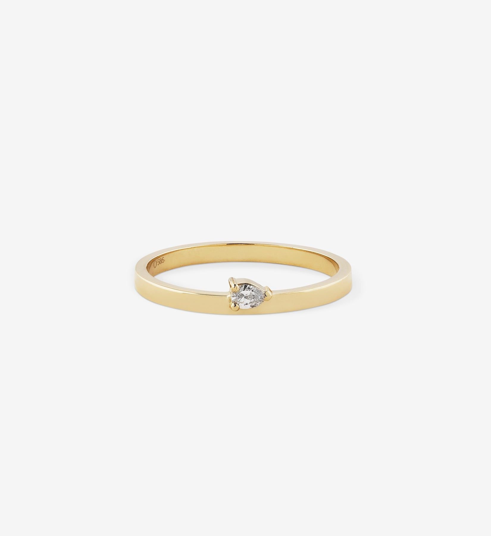 OUVERTURE Floating Pear Diamond Ring 0.07 | The Jewellery Room