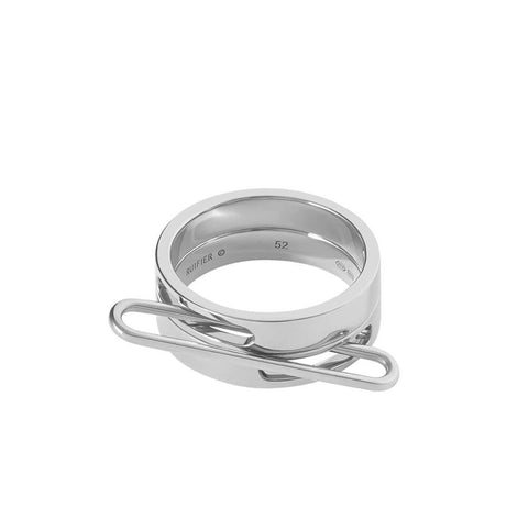 RUIFIER NEXUS Double Levitate Ring - 18ct White Gold Vermeil / 50 – The Jewellery Room