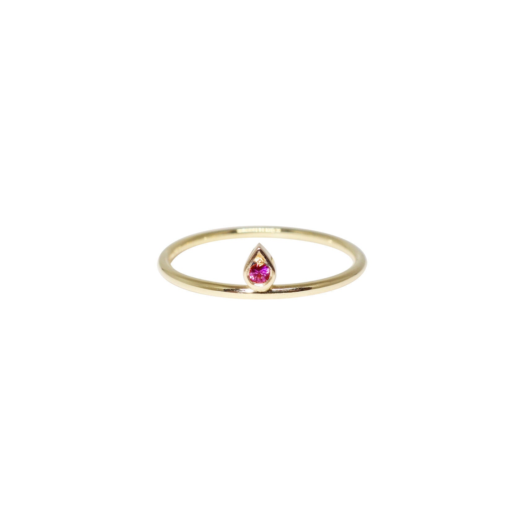 Treokai Tiny Tear Ruby Ring Gold, Pink Ruby – The Jewellery Room