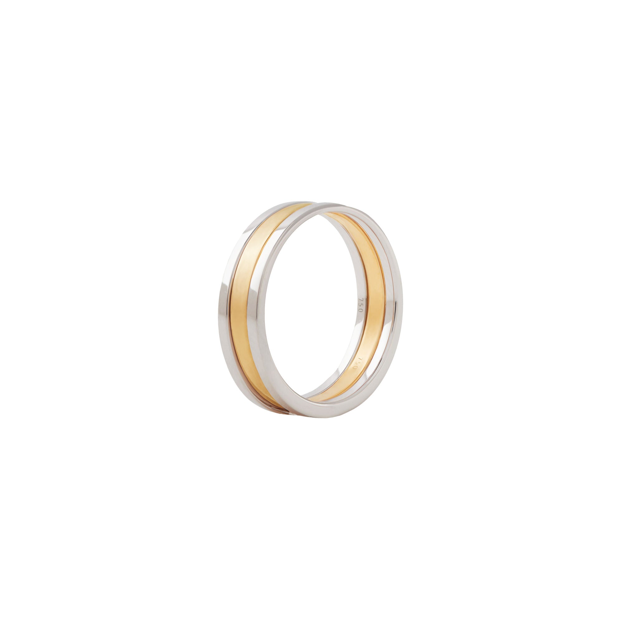 Marie Mas Unisex We 18K Whitegold & Gold Ring – The Jewellery Room